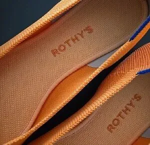 Rothy's | Shoes | Rothys Orange Knit Slipon Ballet Flats With Blue Trim ...